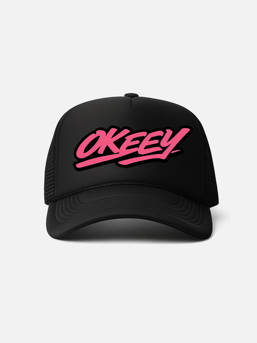 TRUCKER HAT ( PINK LOGO ) – OKEEYOFICIAL
